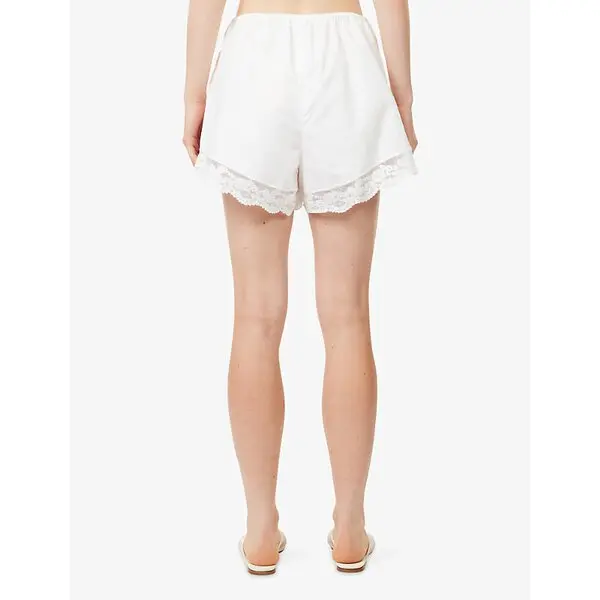 Faithfull The Brand Lace-trim Cotton Shorts - Ivory