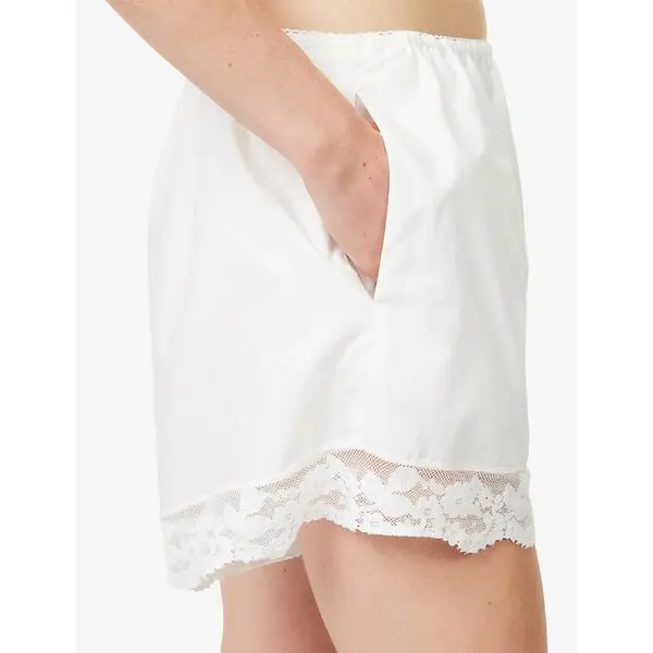 Faithfull The Brand Lace-trim Cotton Shorts - Ivory