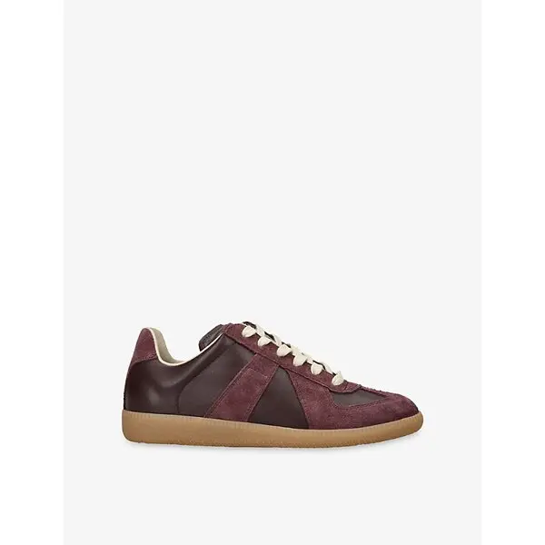 MAISON MARGIELA Replica Leather Trainers - Wine Comb