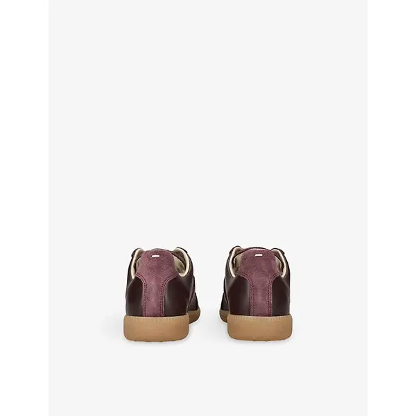 MAISON MARGIELA Replica Leather Trainers - Wine Comb