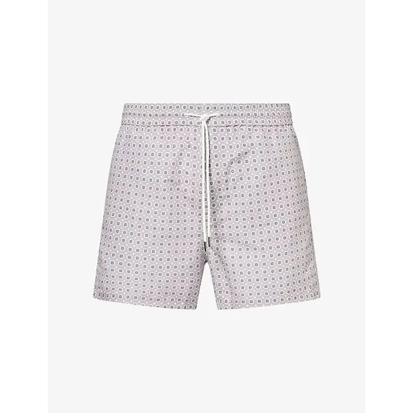 ARNE Mosaic Print Swim Shorts - Stone