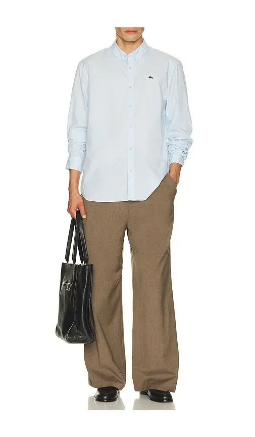 Lacoste Regular Fit Stretch Poplin Shirt In Light In . Also