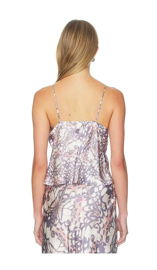L'Agence Calista Cowl Cami In Printed Silk - Multi