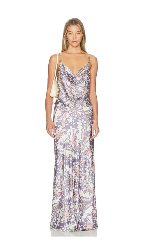 L'Agence Calista Cowl Cami In Printed Silk - Multi