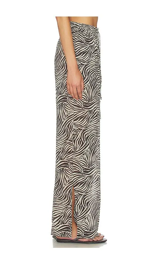 NICHOLAS Lise Wide Legged Pants With Side Slits In Animal Print - Multi