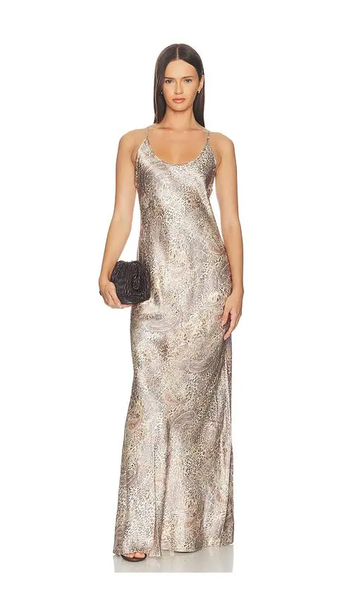 L'Agence Charmaine U Neck Gown - Multi