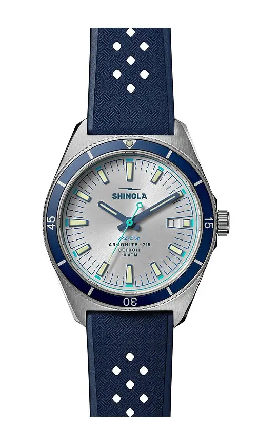 Shinola Duck" 40mm Sport Watch With Rubber Strap