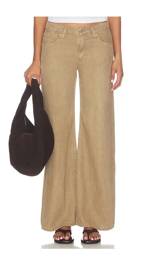 Citizens Of Humanity Nora Linen Trouser Leg Pants - Tan
