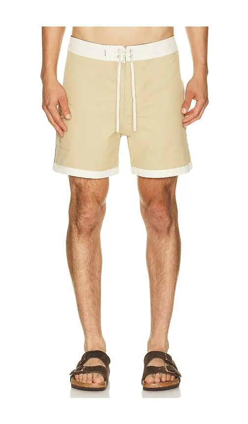 RHYTHM Heritage Hem Swim Trunk - Brown
