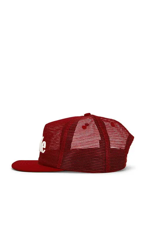 Rhude Embroidered Logo Mesh Trucker Hat - Red