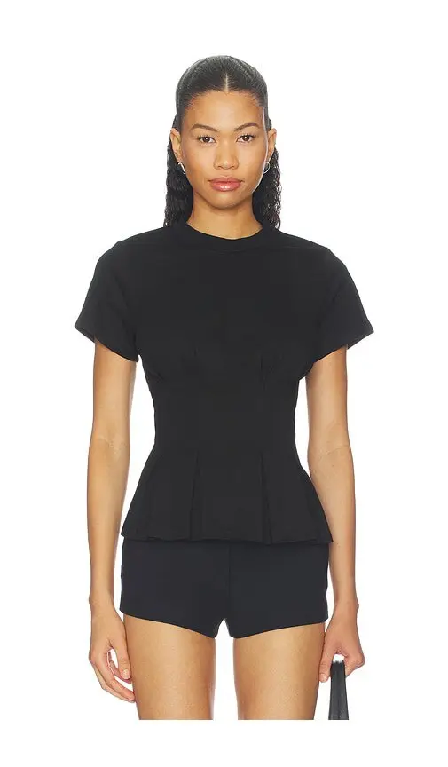 ALL THE WAYS Cinched Waist T-shirt - Black