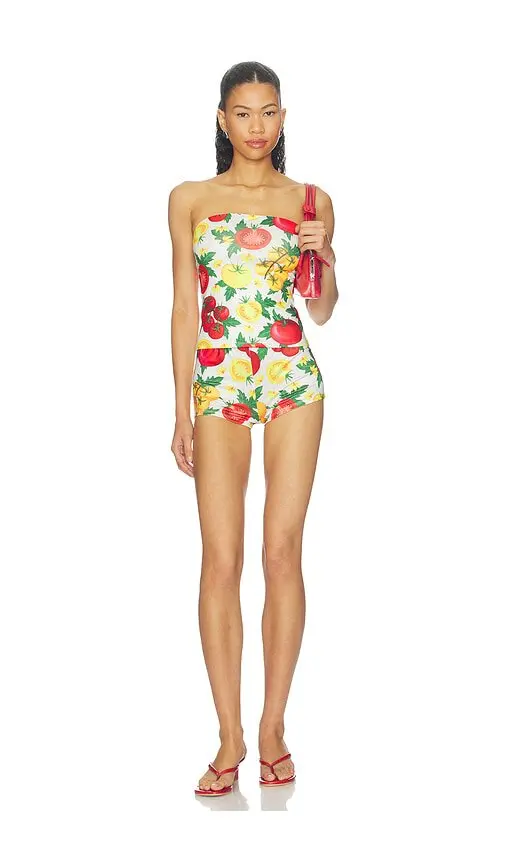 MORE TO COME Strapless Top And Shorts Set With Tomato Print - Multi