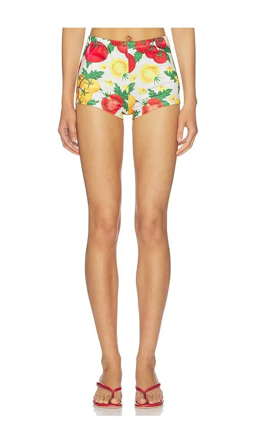 MORE TO COME Strapless Top And Shorts Set With Tomato Print