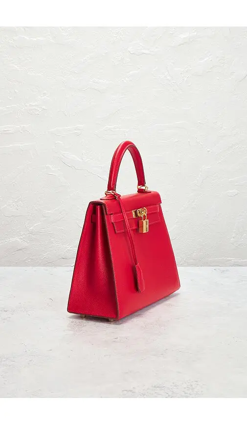 FWRD RENEW Hermes Veau Epsom Kelly 25 Handbag - Red