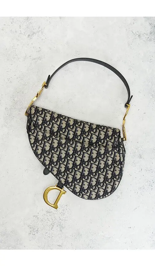 FWRD RENEW Dior Trotter Oblique Saddle Bag - Blue