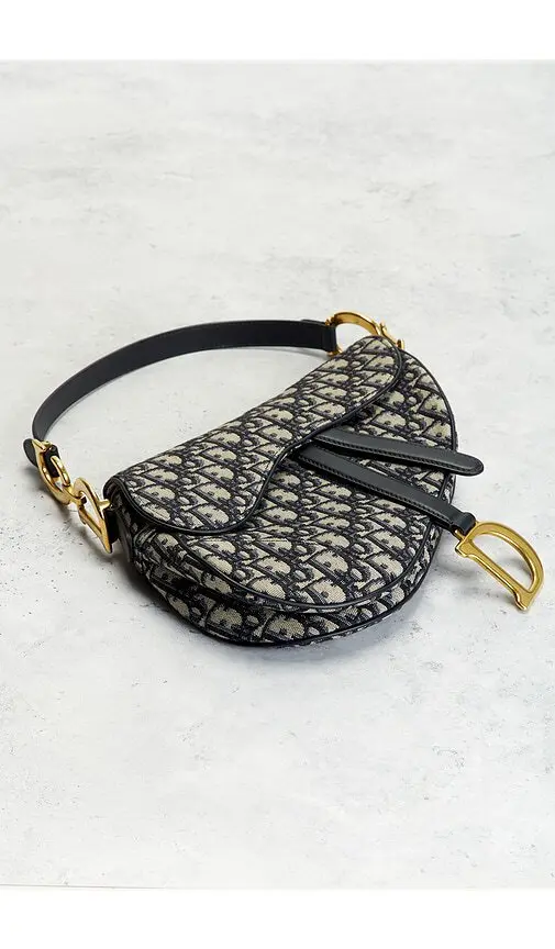 FWRD RENEW Dior Trotter Oblique Saddle Bag - Blue