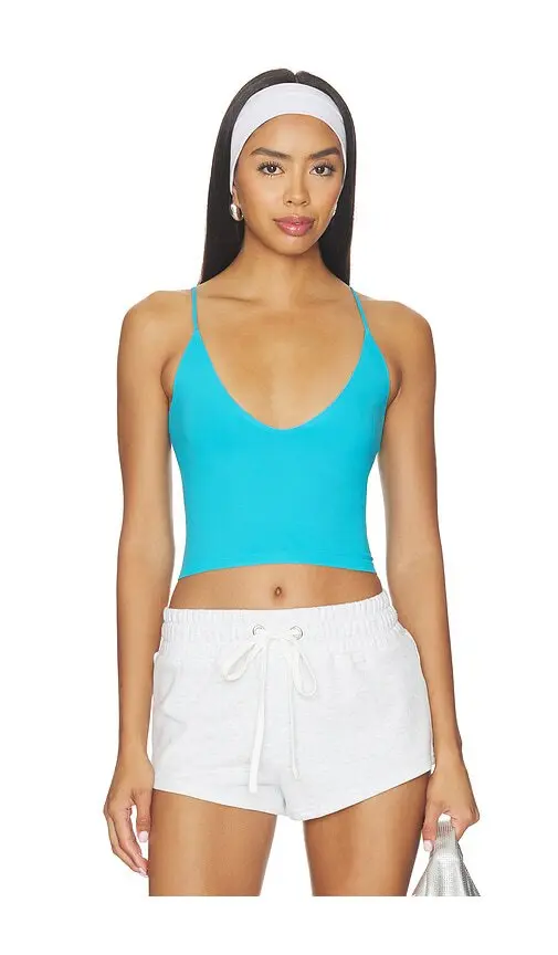Free People Round Two Skinny Strap Tank - Blue