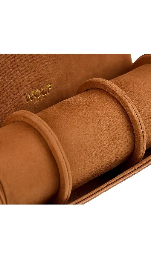 Wolf Brogue Triple Watch Roll - Brown