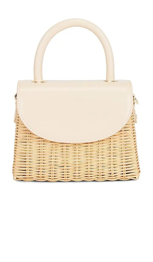 OLGA BERG Elle Wicker Top Handle Bag