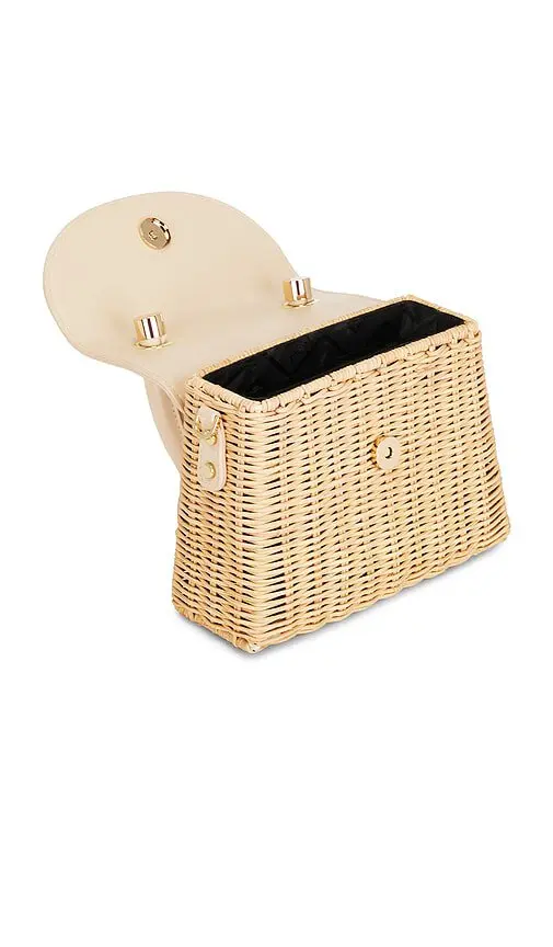 OLGA BERG Elle Wicker Top Handle Bag
