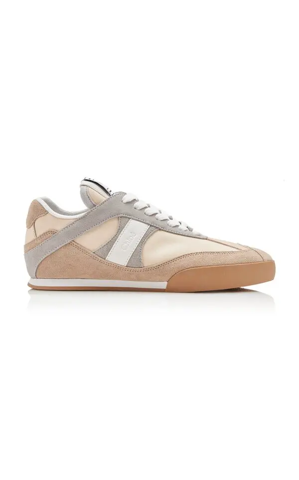 Chloé Kick Leather & Suede Sneakers - Grey
