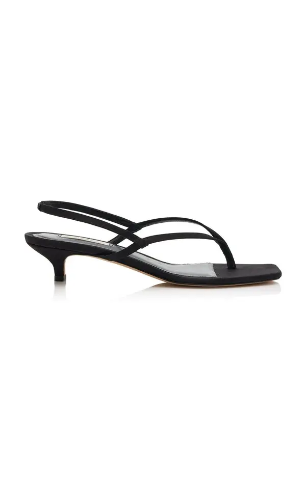 TOTEME Satin Slingback Sandals - Black