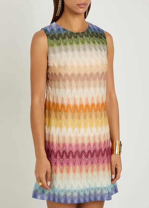 Missoni Patterned Lace Mini Dress - Multicoloured