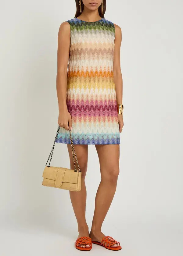 Missoni Patterned Lace Mini Dress - Multicoloured