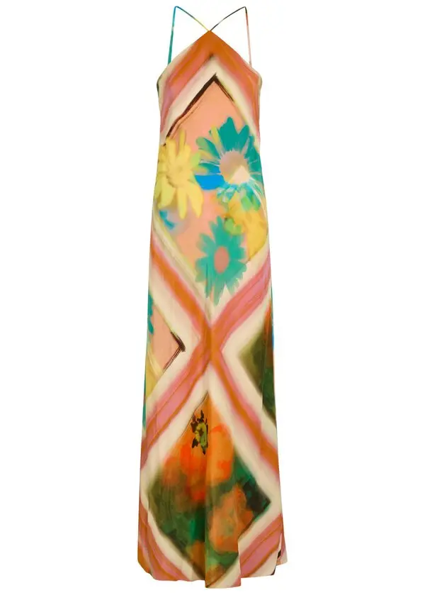 Staud Cubism Printed Jersey Maxi Dress - Multicoloured