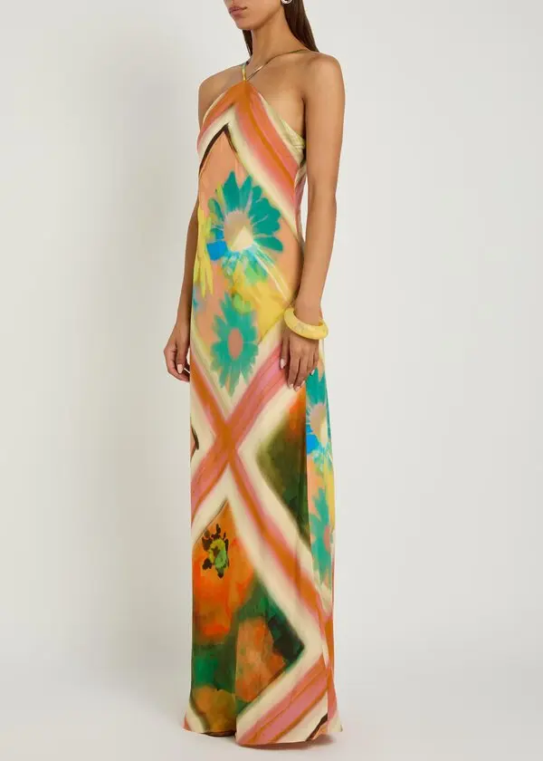 Staud Cubism Printed Jersey Maxi Dress - Multicoloured