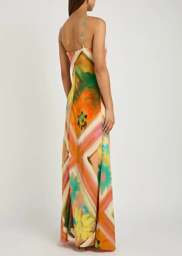 Staud Cubism Printed Jersey Maxi Dress - Multicoloured