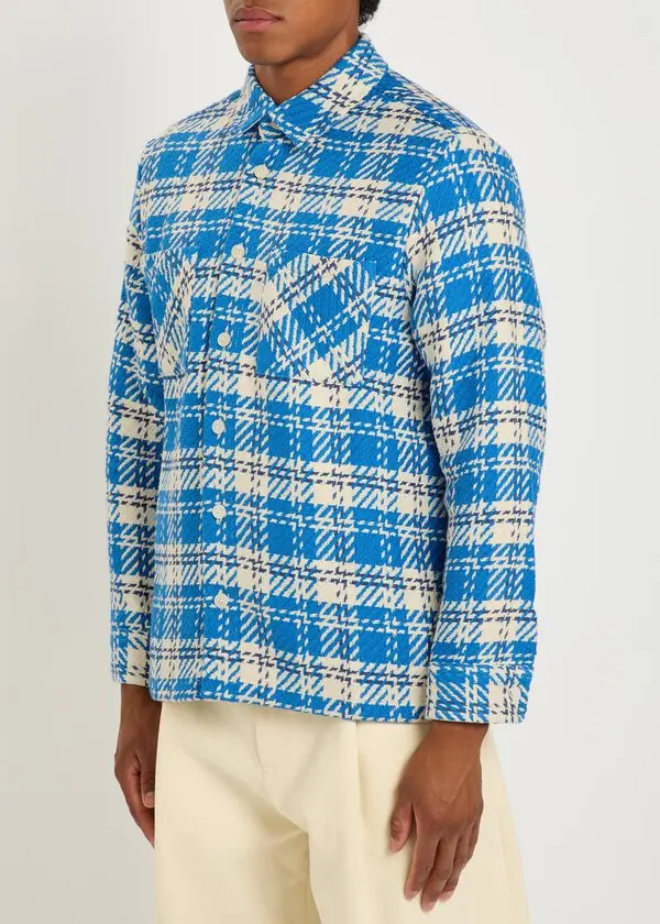 WAX LONDON Whiting Checked Cotton Overshirt