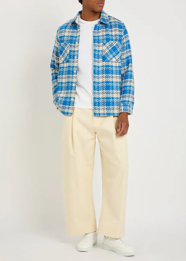 WAX LONDON Whiting Checked Cotton Overshirt