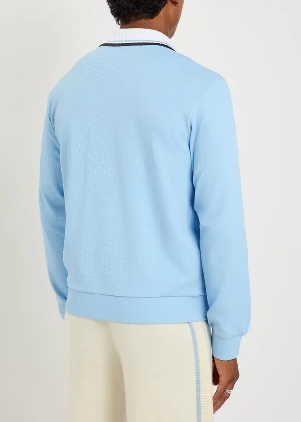 Casablanca Logo-embroidered Panelled Track Jacket - Light Blue