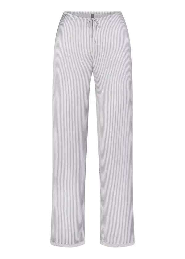 SKIMS Lace-trim Woven Shine Trousers - Silver