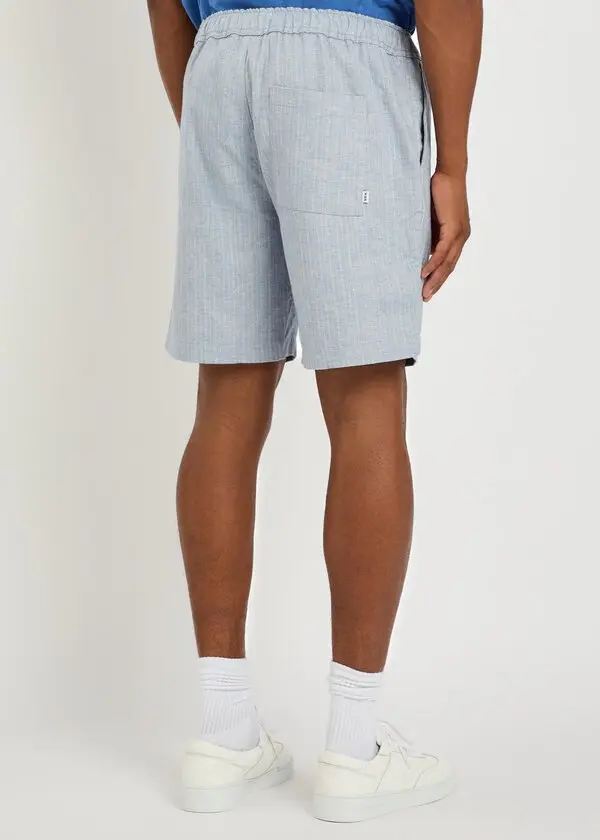 WAX LONDON Striped Cotton And Linen-blend Shorts