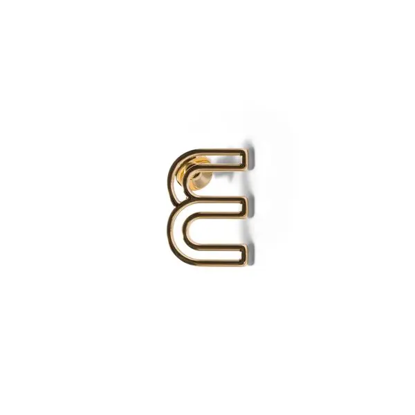 Miu Miu Metal Logo Brooch - Gold
