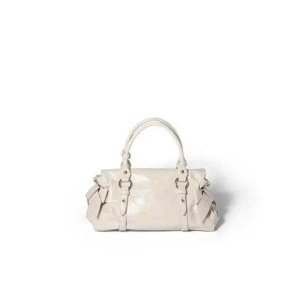 Miu Miu Shiny Leather Handbag With Detachable Shoulder Strap