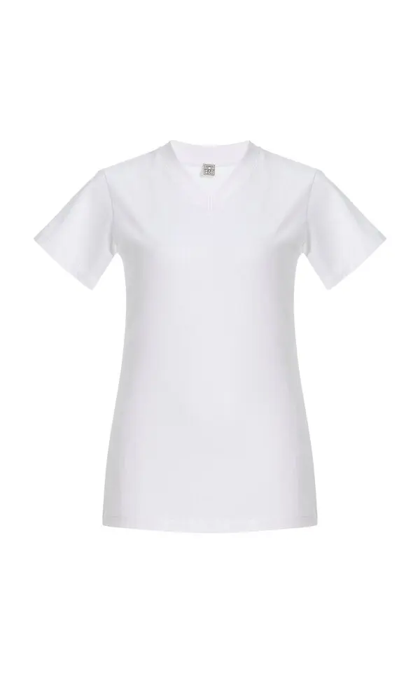 TOTEME V-neck Cotton T-shirt - White