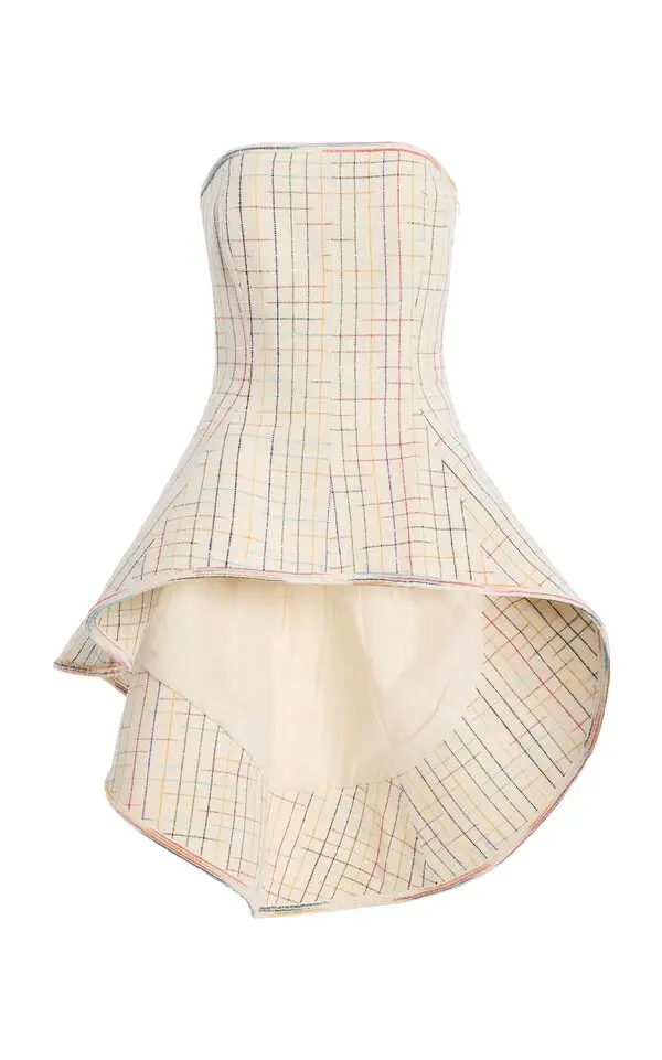 Rosie Assoulin Strapless Corseted Peplum Top - Multi