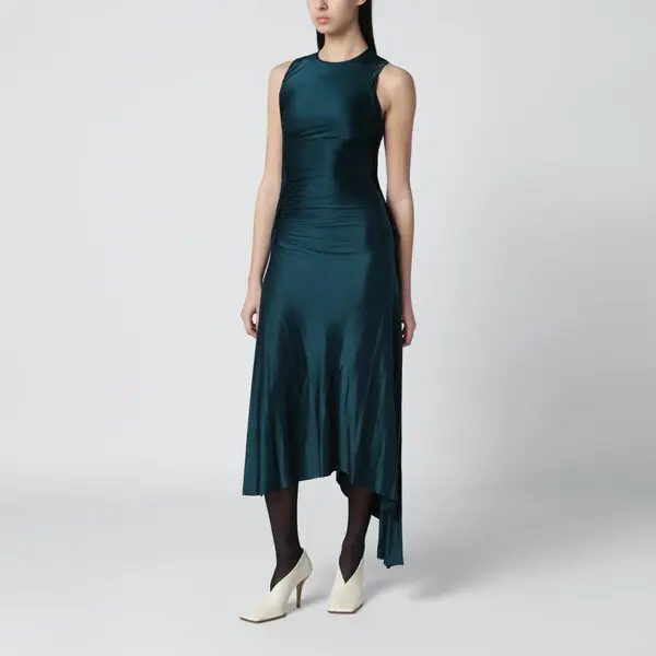 Victoria Beckham Asymmetric Twisted Dress - Blue