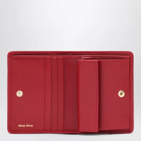 Miu Miu Matelassé Nappa Wallet - Red