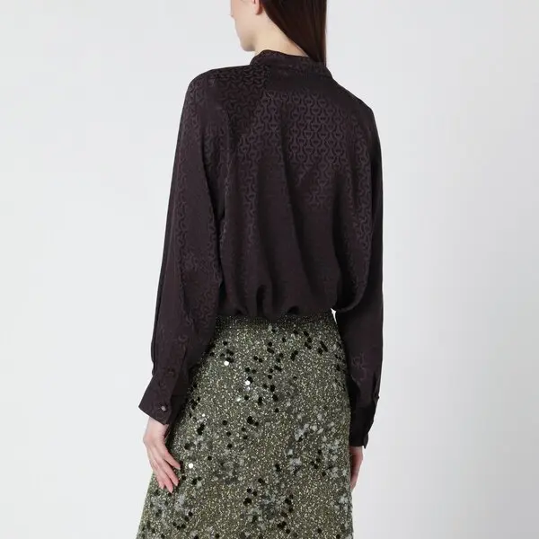 Gucci Jacquard Silk Shirt With Horsebit Detail