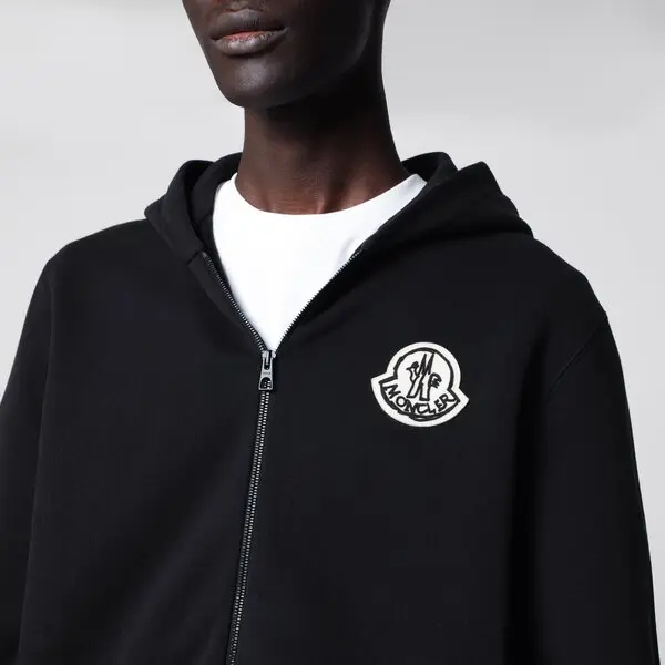 Moncler Cotton Zip-up Hoodie With Embroidered Logo