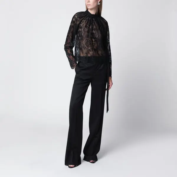 SELF-PORTRAIT High Neck Lace Blouse