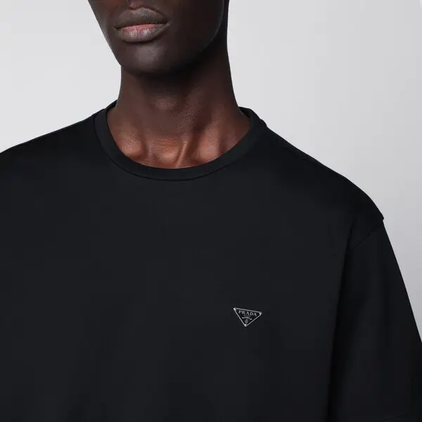 Prada Boxy Cotton Crew-neck T-shirt - Black