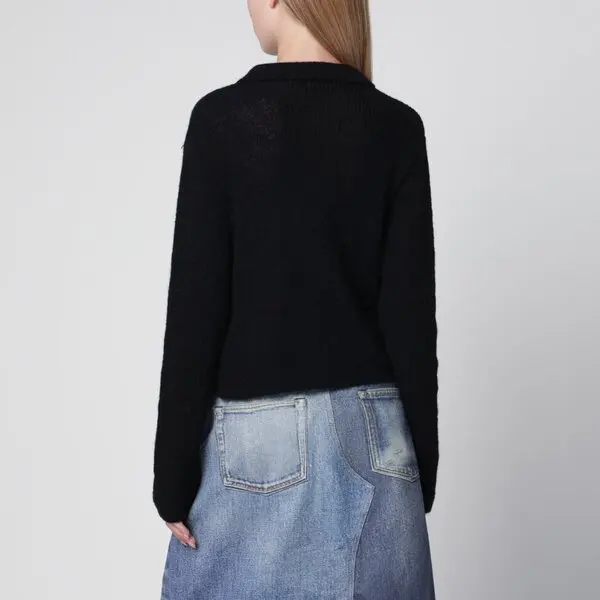 Our Legacy Alpaca-blend Polo Cardigan - Black
