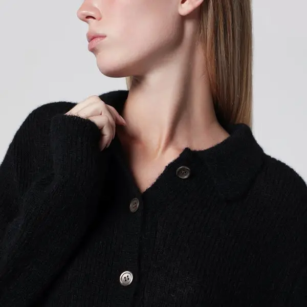 Our Legacy Alpaca-blend Polo Cardigan - Black