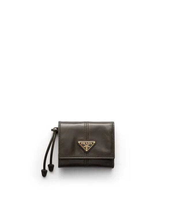 Prada Small Leather Wallet - Forest