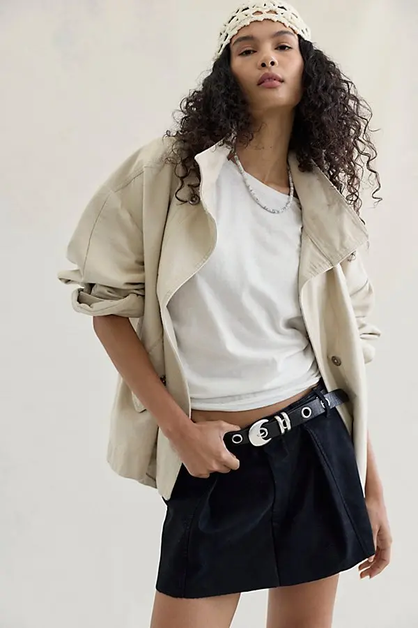 Free People Riverfront Vegan Mini Skirt